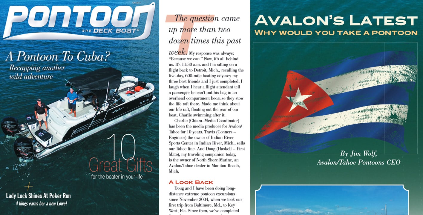 A Pontoon to Cuba - Pontoon and Deck Boat Magazine - Avalon Pontoon Boats