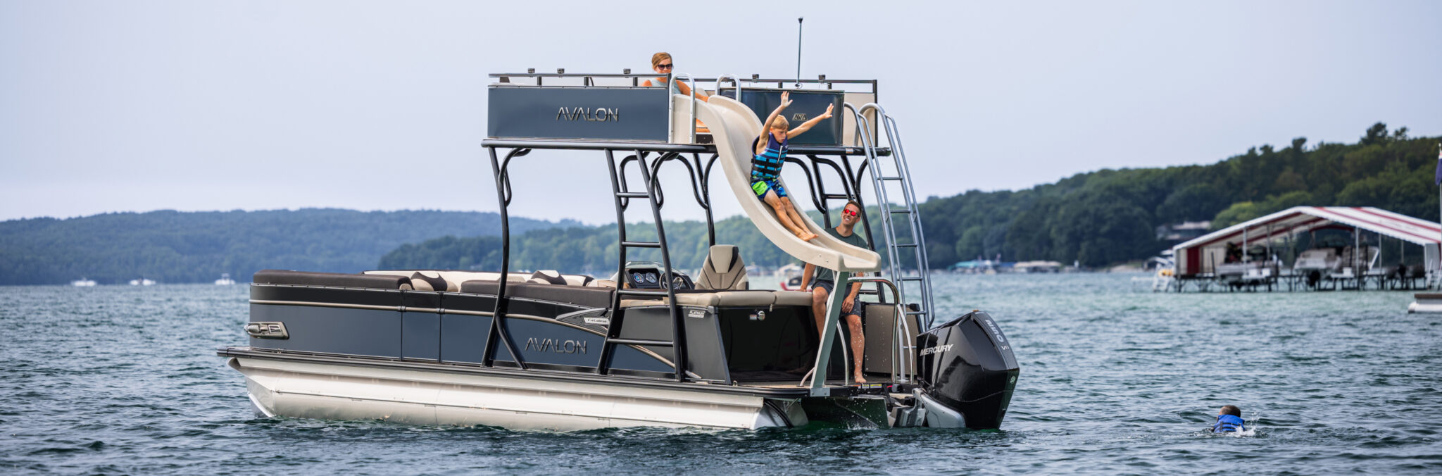 Pontoon Boat With Slide | Avalon Pontoons